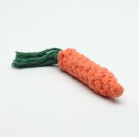 China Cotton Rope Dog Chew Toy Carrot Design Durable Tug Toy for Aggressive Chewers for sale
