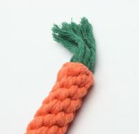 China Cotton Rope Dog Chew Toy Carrot Design Durable Tug Toy for Aggressive Chewers for sale