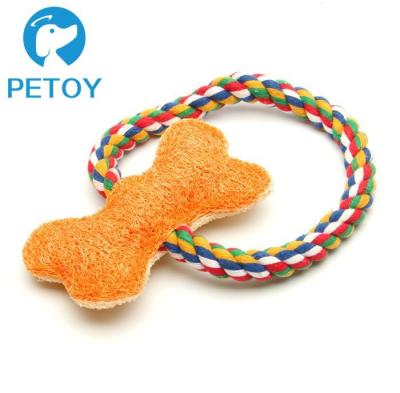 China Non-Toxic Latex Nylon Rope Dog Toy 16cm Bone 30cm Rope for Small Dogs for sale