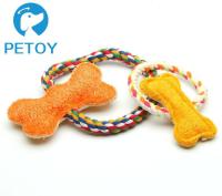 China Non-Toxic Latex Nylon Rope Dog Toy 16cm Bone 30cm Rope for Small Dogs for sale