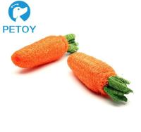 China Eco Friendly Carrot Loofah Dog Chew Toy 15cm Durable Pet Rope Toy for Large Dogs for sale