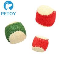 China Eco Friendly Natural Loofah Dog Chew Balls Small Indestructible Rope Toy S 4.8cm M 6.35cm for sale