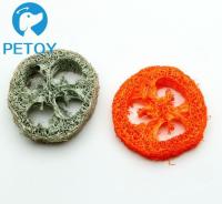 China Eco-Friendly Colorful Loofah Pet Chew Toys Durable Puppy Dog Cat 6-8cm Diameter for sale