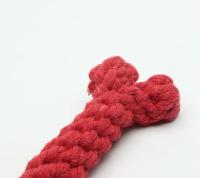 China Durable Cotton Rope Dog Bone Chew Toy 16cm Red Puppy Tug Toy for sale