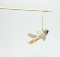 China Fish Shape Cat Teaser Stick Toy with Cotton Material for Interactive Play for sale