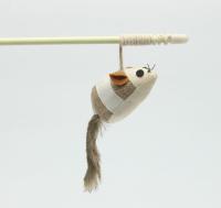 China Interactive Durable Pet Toy Mouse on a Stick Cat Toy 60cm Long Service Life Cotton for sale