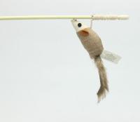 China Interactive Durable Pet Toy Mouse on a Stick Cat Toy 60cm Long Service Life Cotton for sale
