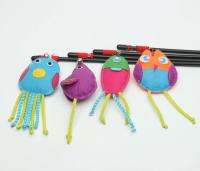 China Customized Cotton Cat Teaser Stick Toy with Bird Design Interactive Pet Wand Toy for sale