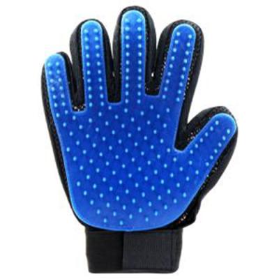 China Waterproof Pet Grooming Glove 23x17cm Silicone Deshedding Dog Hair Removal Glove for sale