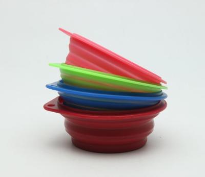 China FDA Food Grade Silicone Collapsible Pet Bowls Portable Travel Dog Cat Bowl 3 Sizes for sale