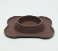 China Flower Shape Silicone Dog Bowl 20cm Diameter 138g Non Slip Pet Feeder for sale