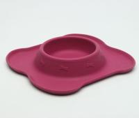 China Flower Shape Silicone Dog Bowl 20cm Diameter 138g Non Slip Pet Feeder for sale