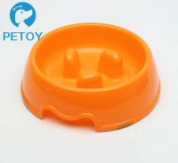 China Anti Choke Slow Feeder Dog Bowl 18.5cm Round PP Pet Bowl for Healthy Eating for sale
