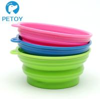 China Custom Collapsible Silicone Dog Water Bowl 13cm 18cm Food Grade Portable for sale