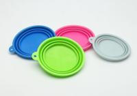 China Custom Collapsible Silicone Dog Water Bowl 13cm 18cm Food Grade Portable for sale