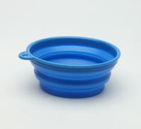 China Custom Collapsible Silicone Dog Water Bowl 13cm 18cm Food Grade Portable for sale