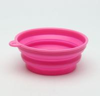 China Custom Collapsible Silicone Dog Water Bowl 13cm 18cm Food Grade Portable for sale