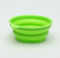 China Custom Collapsible Silicone Dog Water Bowl 13cm 18cm Food Grade Portable for sale