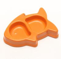China Biodegradable Bamboo Fiber Cat Food Bowl 15.5x12x3cm Cute Fish Shape Lightweight Pet Dish for sale