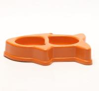 China Biodegradable Bamboo Fiber Cat Food Bowl 15.5x12x3cm Cute Fish Shape Lightweight Pet Dish for sale
