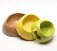 China Eco Bamboo Pet Bowl Low Toxic Small Dog Cat Biodegradable 10.5x9x5.5CM for sale