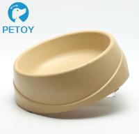 China Round Non Slip Bamboo Dog Bowl Feeder 335g Custom Color Eco Friendly Pet Dish for sale