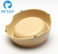 China Round Non Slip Bamboo Dog Bowl Feeder 335g Custom Color Eco Friendly Pet Dish for sale