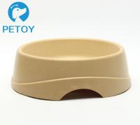 China Round Non Slip Bamboo Dog Bowl Feeder 335g Custom Color Eco Friendly Pet Dish for sale