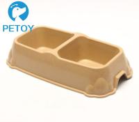 China Biodegradable Bamboo Fiber Pet Bowl 17x31.5x6.5cm Dog Cat Food Water Dish for sale