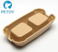 China Biodegradable Bamboo Fiber Pet Bowl 17x31.5x6.5cm Dog Cat Food Water Dish for sale