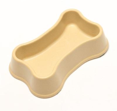 China Biodegradable Bamboo Fiber Bone Shaped Cat and Dog Food Water Bowl 18x9.5x4.5cm for sale
