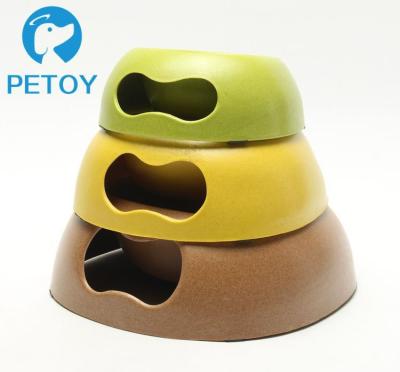 China Portable Bio Bamboo Fiber Pet Bowl Custom Size Eco Friendly Dishwasher Safe for sale