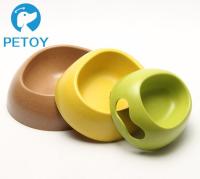 China Portable Bio Bamboo Fiber Pet Bowl Custom Size Eco Friendly Dishwasher Safe for sale