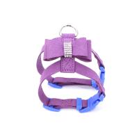 China Bowknot Soft Dog Vest Harness with Rhinestone Adjustable S M L 40-70g for sale
