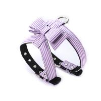 China Striped Style Dog Collars And Leashes Fully Adjustable Safe For Dog Walk for sale
