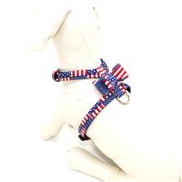 China Country Flags Pattern Baby Dog Harness Set Soft Fiber No Pull Easy Control for sale