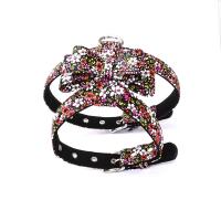 China No Pull Leather Dog Walking Training Harness with Bow Floral Design S M L for sale