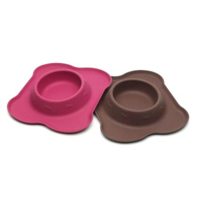 China Custom Silicone Pet Bowl Feeder 21cm 200g Non-Skid Eco-Friendly Cat Dog Dish for sale