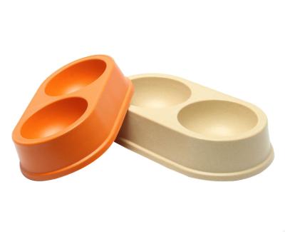 China Biodegradable Bamboo Pet Bowl Non Slip 210g 22cm Dog Cage Water Bowl Eco Friendly for sale
