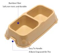 China Biodegradable Bamboo Fiber Dog Cat Food Bowls 17x31.5x6.5cm Easy Clean Non-Skid for sale