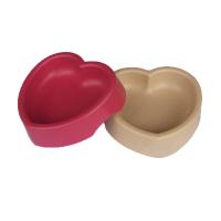 China Heart Shaped Dog and Cat Bowl 16.5cm Bamboo Fiber Unbreakable Eco Friendly Pet Feeder for sale