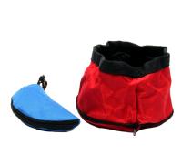 China Canvas Travel Foldable Dog Bowl 15x5cm Lightweight Portable Water Bowl for Pets for sale