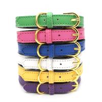 China Soft Comfortable Buckle Dog Collars Leather Dog Collars Customized Color for sale