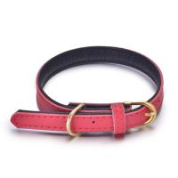 China Soft Comfortable Buckle Dog Collars Leather Dog Collars Customized Color for sale