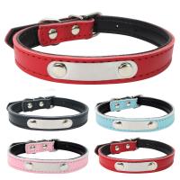 China Custom Number Printed Durable Pet Dog Collar with Stainless Steel Name Tag 20-38cm for sale