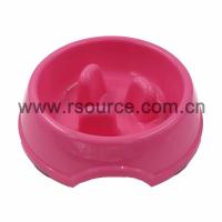 China Eco Friendly Anti Skid Natural Straw Plastic Slow Feed Dog Bowl 22cm Blue Green Red Orange for sale