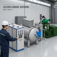 China 2400℃ Maximum Temperature Silicon Carbide Vacuum Sintering Furnace with PLC Control and Vacuum Atmosphere for sale