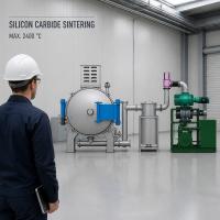 China 2400℃ Maximum Temperature Silicon Carbide Vacuum Sintering Furnace with PLC Control and Vacuum Atmosphere for sale