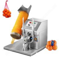 China Semi Automatic Fruit Mesh Bag Packing Machine Garlic Orange Onion Packing Net Bag Machine for sale