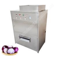 China Sainless Steel Onion Peeling Machine And Root Cutting Onion Skin Peeler 500kg/H for sale